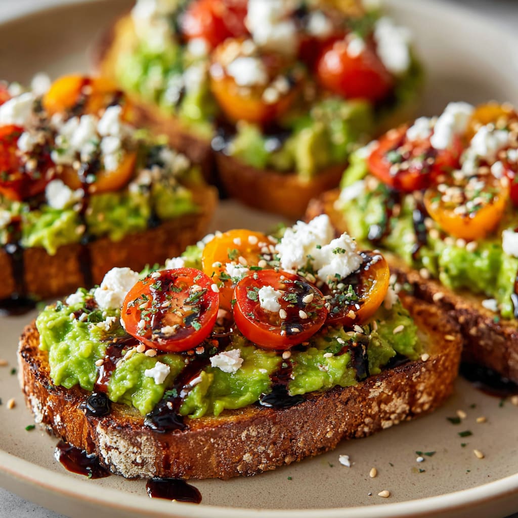 Avocado Toast with Feta and Cherry Tomatoes - Cooking Circuit