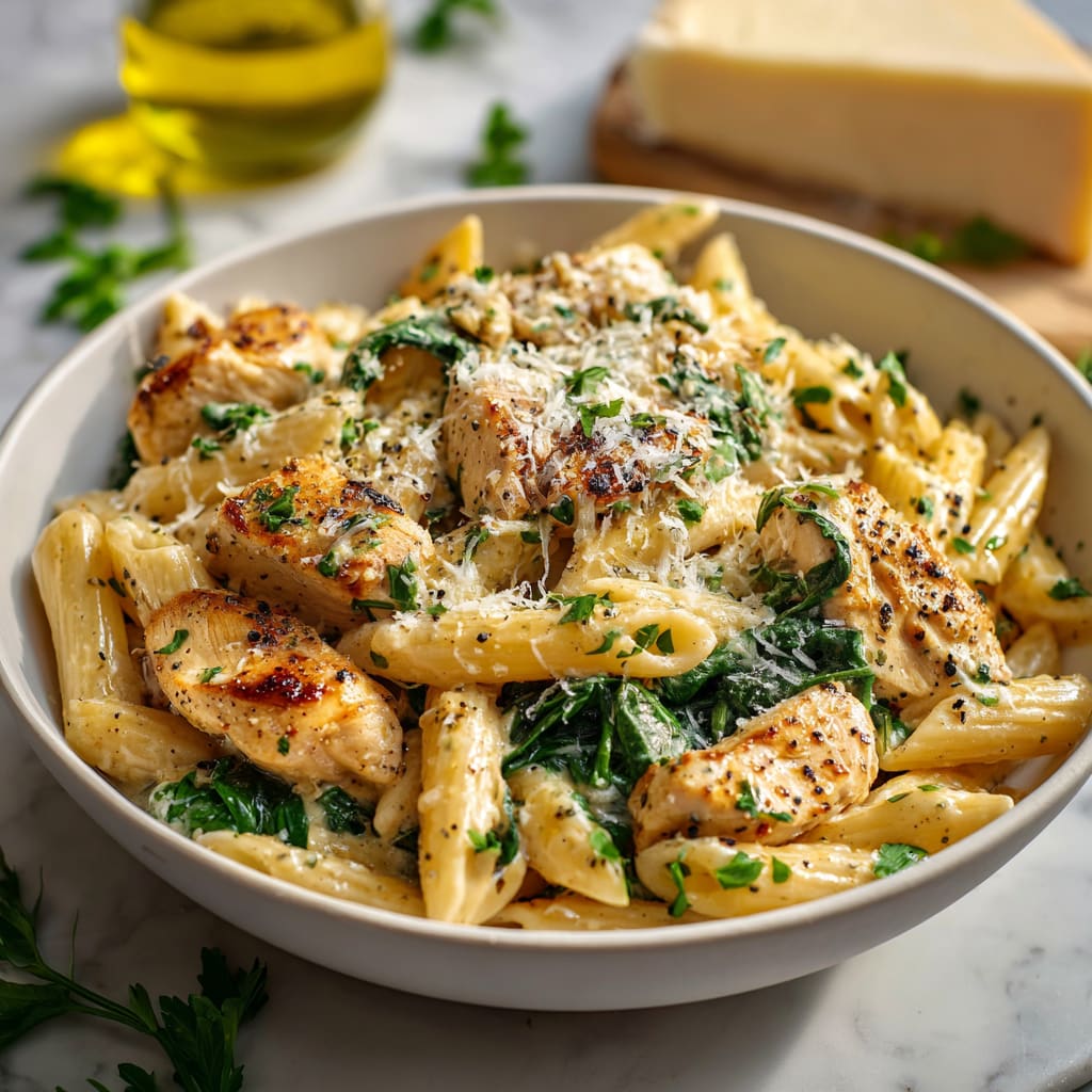 Garlic Parmesan Chicken Pasta Recipe - Cooking Circuit