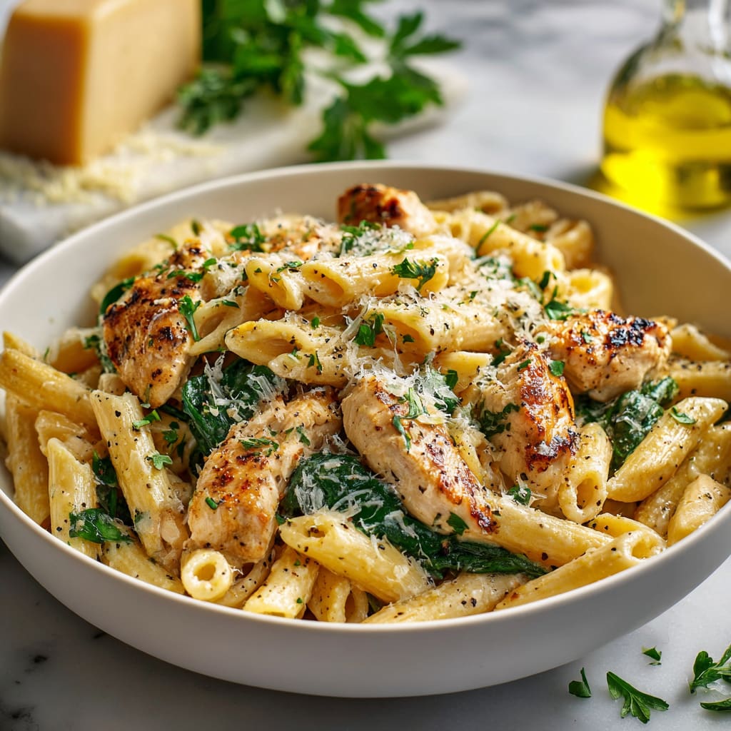 Garlic Parmesan Chicken Pasta Recipe - Cooking Circuit