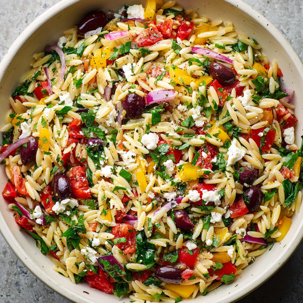 Greek Orzo Salad - Cooking Circuit