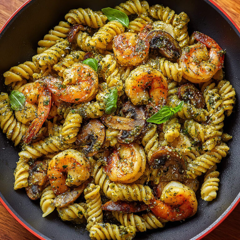 Pesto Shrimp Mushroom Pasta - Cooking Circuit